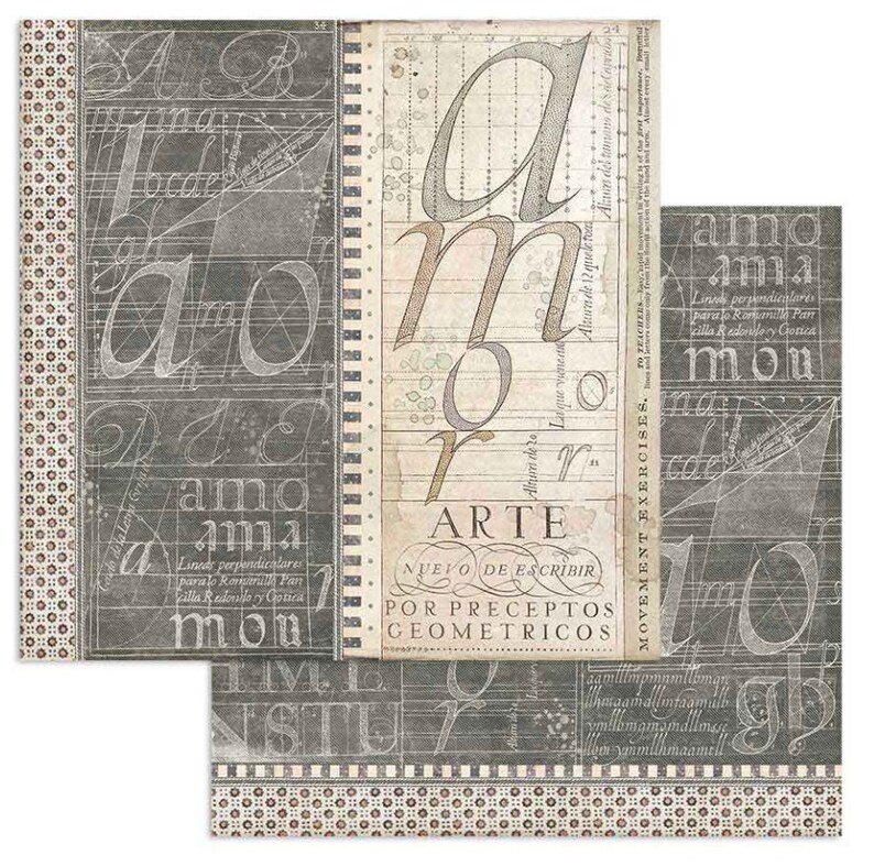 Stamperia calligraphy 8x8 Paper Pad 10 Double | Etsy