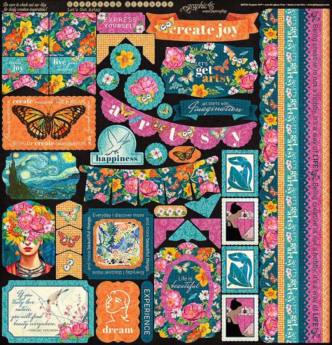 Graphic 45 - Let's Get Artsy 12x12 Cardstock Stickers Calendar ...