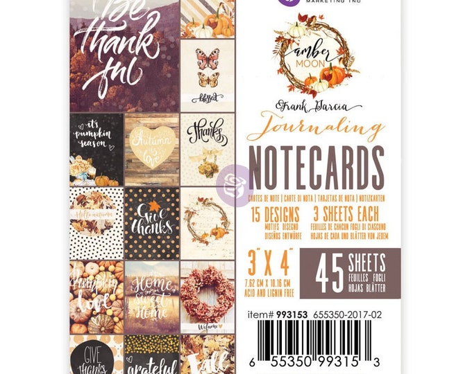 Prima Marketing - Amber Moon 3x4 Journaling Notecards 45 Sheets Fall ...