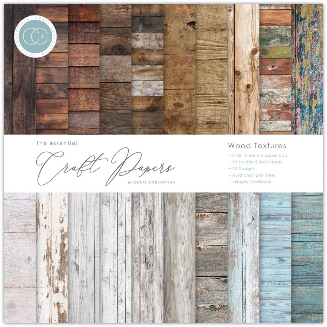 Wood Textures - 8x8 Paper Pad - Craft Consortium - Double Sided 30 ...