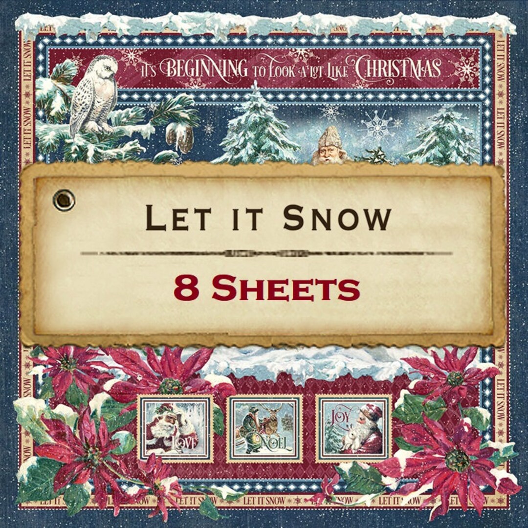 8 Sheets Graphic 45 - Let It Snow - 12x12 Paper Collection 8 Designs ...