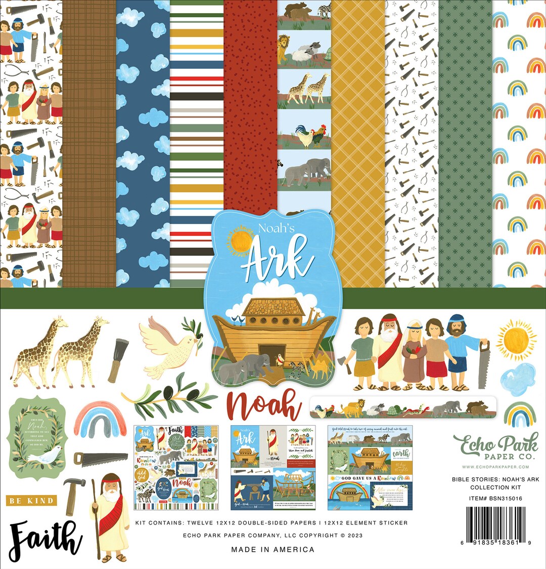 Echo Park - Noah's Ark Bible Stories 12x12 Collection Kit Scrapbook ...