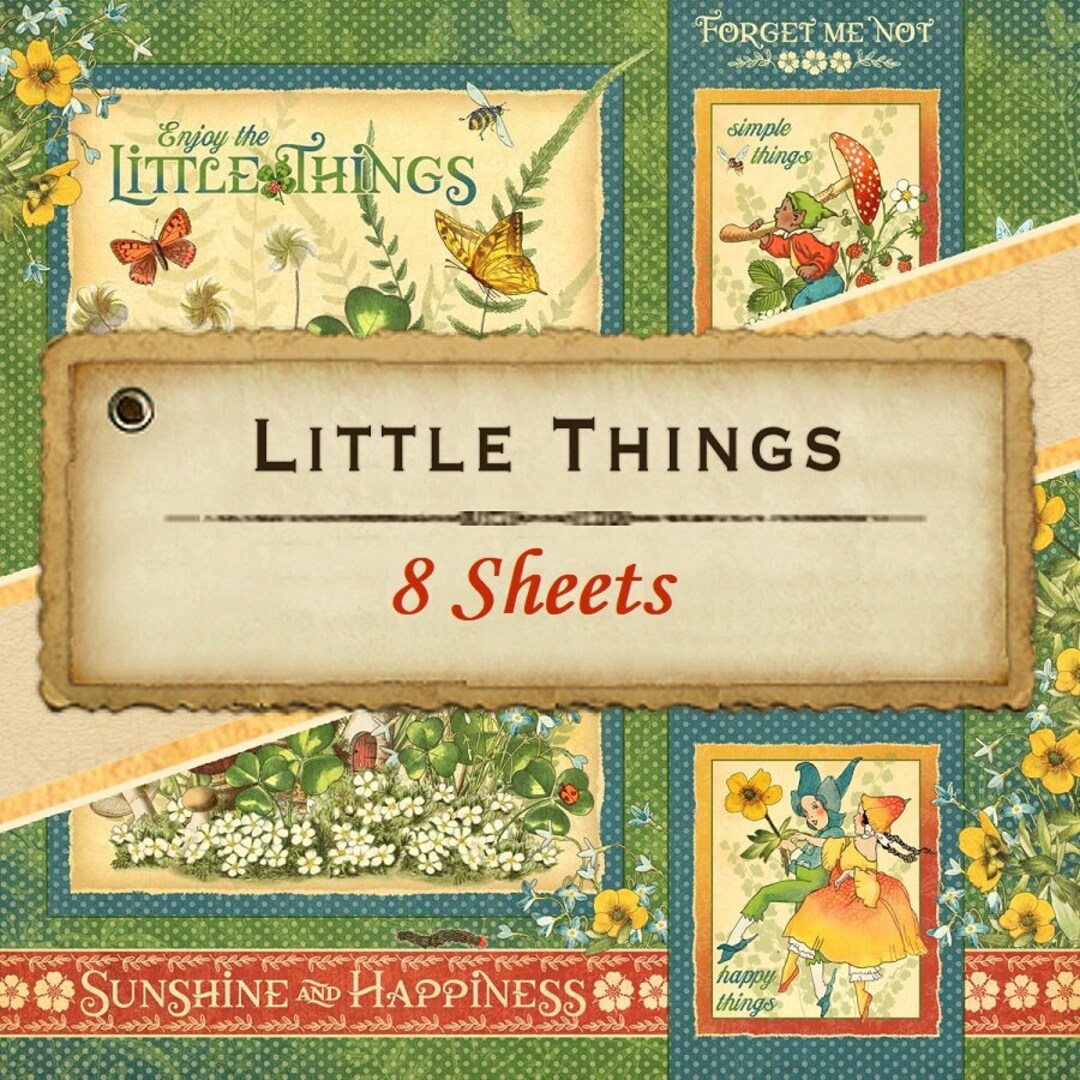 8 Sheets Graphic 45 Little Things 12x12 Paper Collection 8 - Etsy