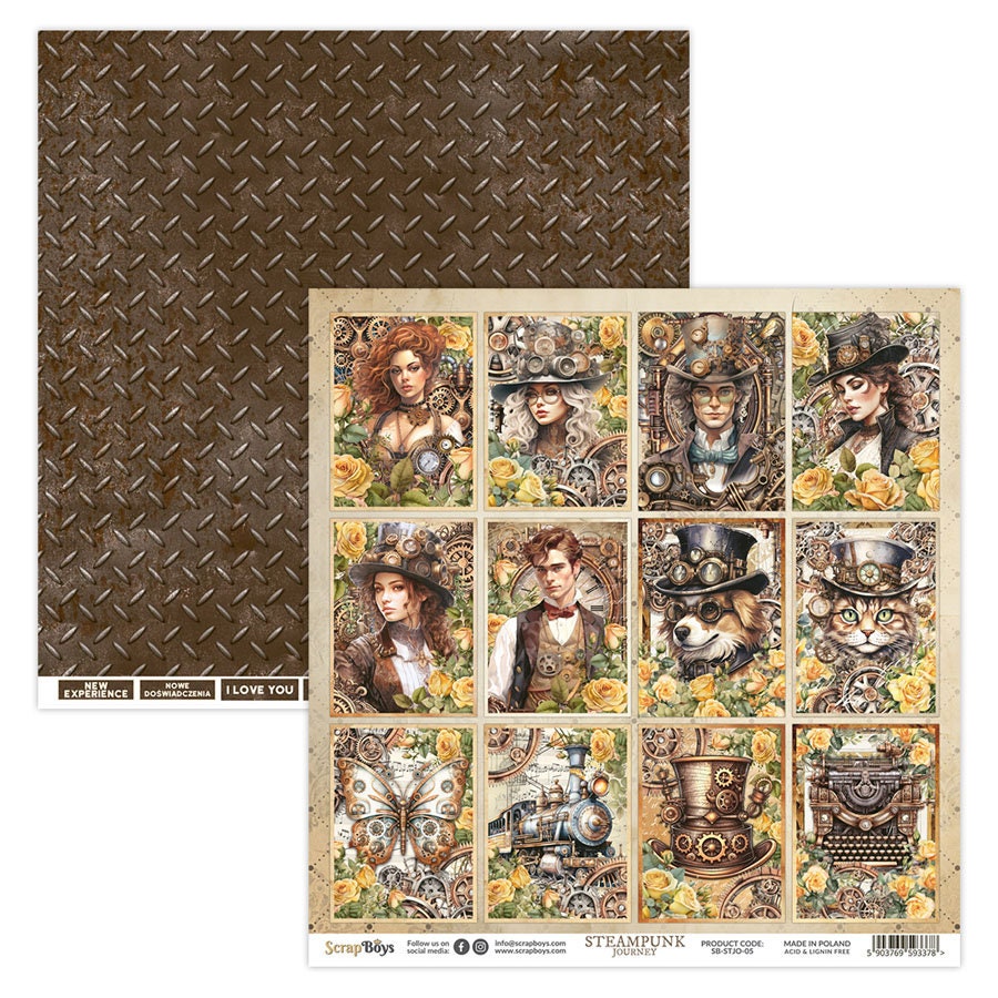 Steampunk Journey 6x6 Paper Pad - Scrapboys Paper - 24 Double Sided ...