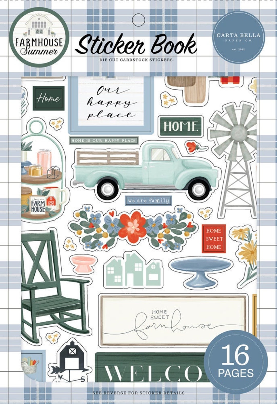 Carta Bella - Farmhouse Summer - Sticker Book - Die Cut Cardstock ...