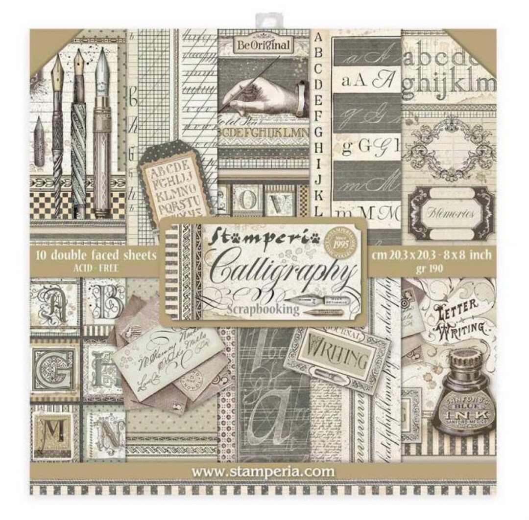 Stamperia calligraphy 8x8 Paper Pad 10 Double - Etsy