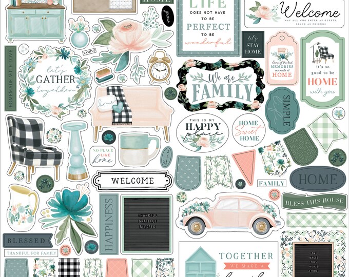 Gather at Home 12x12 Element Sticker Sheet - Carta Bella Family Love ...