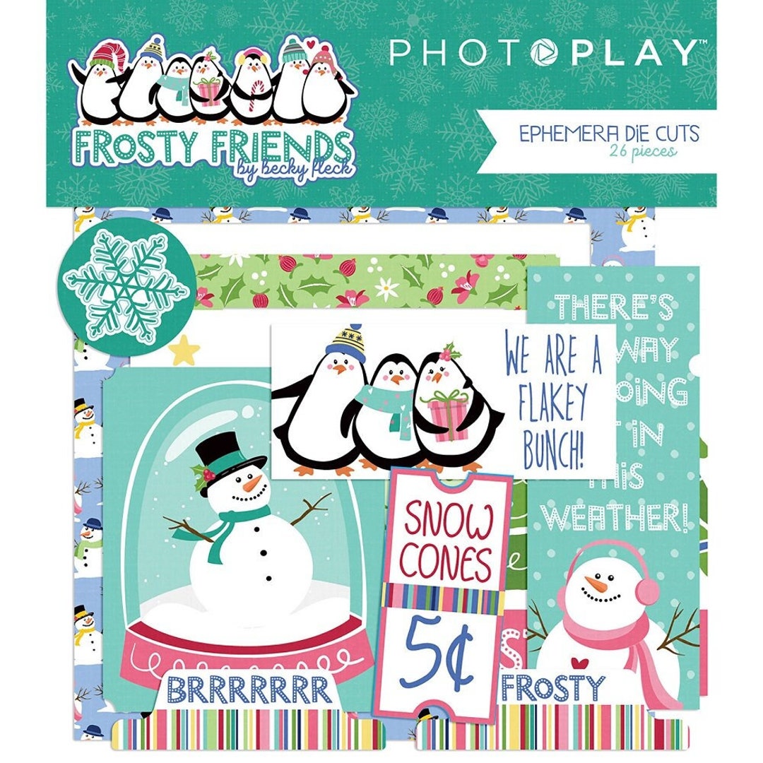 Photoplay Paper Frosty Friends Cardstock Ephemera Die Cut 26 Pieces ...