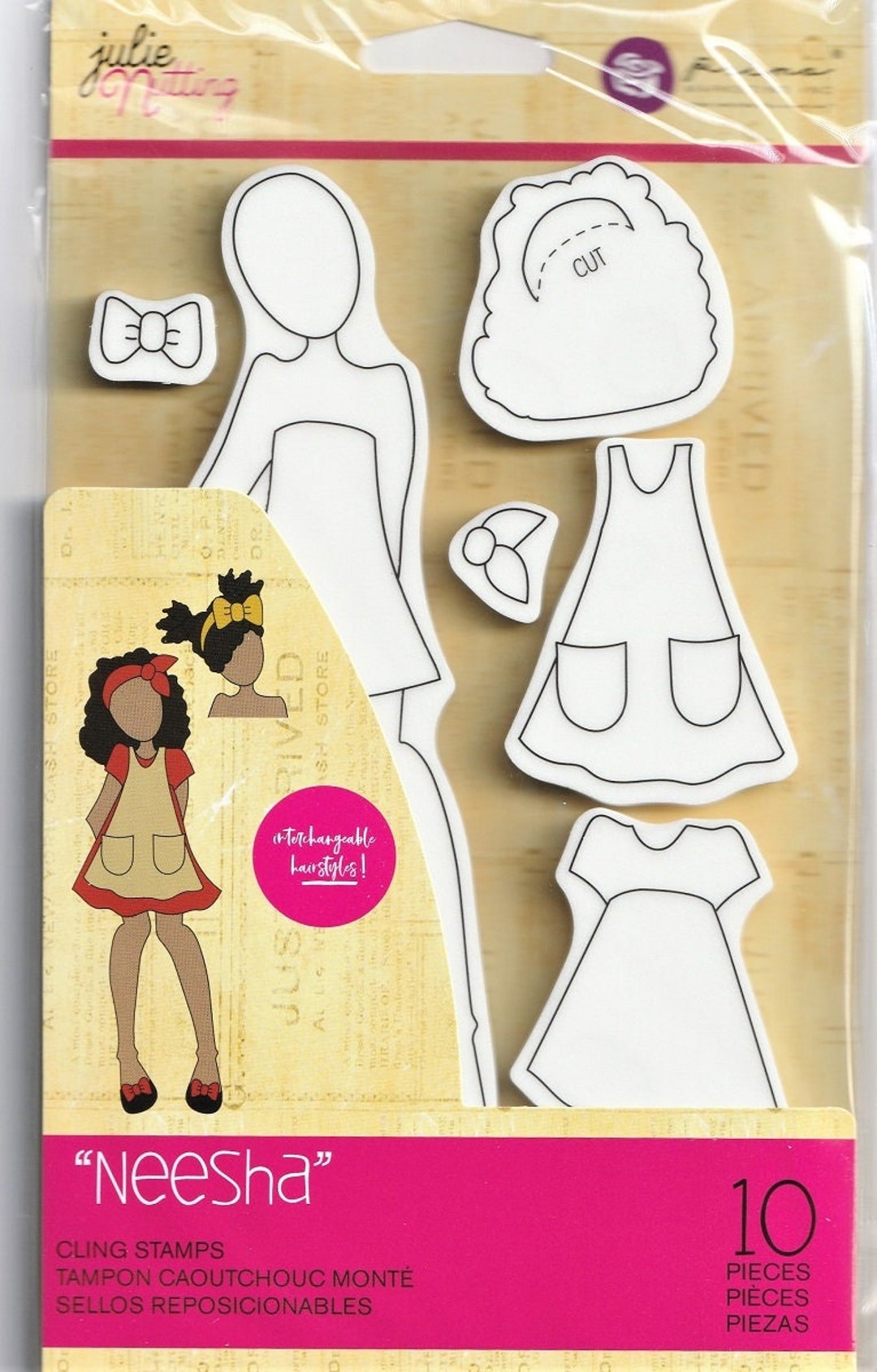 Julie Nutting Doll Stamps Neesha Cling Rubber 10 Pieces Mixed Media