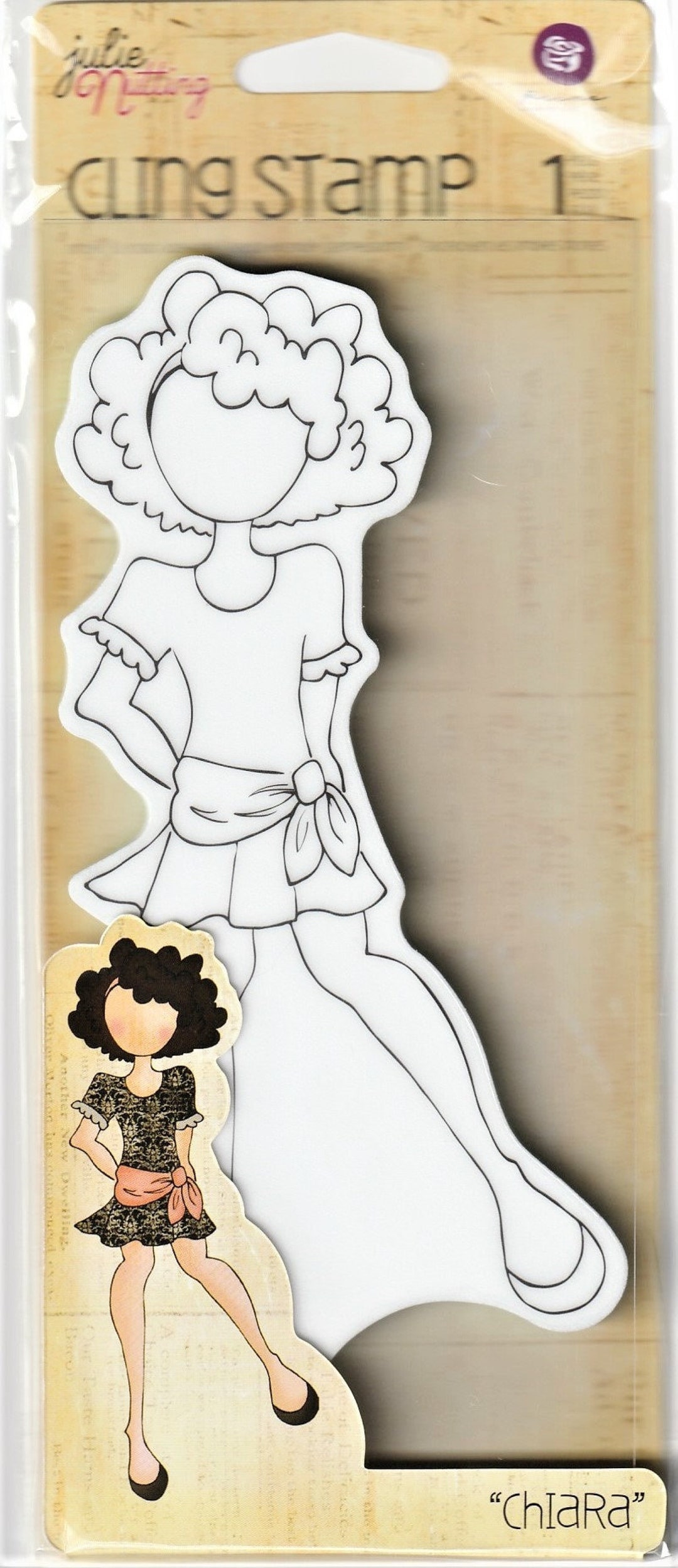 Julie Nutting Doll Stamp "chiara" Cling Rubber Mixed Media Planner Card ...