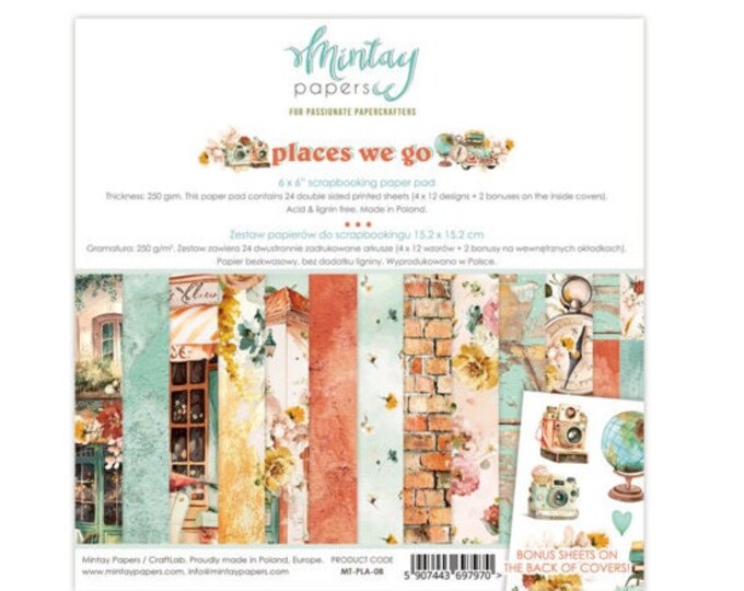 Places We Go 6x6 Paper Pad - Mintay Papers - 24 Double Sided Sheets ...