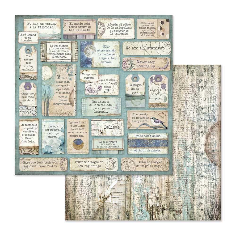 Stamperia - Cosmos - 12x12 Paper Pad 10 Double Sided Sheets Moon Stars ...