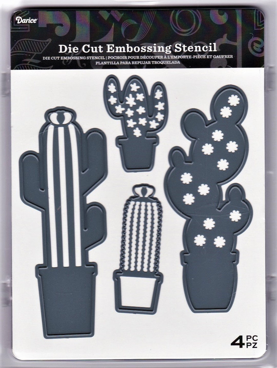 Cactus Darice Craft Dies 4 Pieces Die Cut Embossing Stencil Desert ...