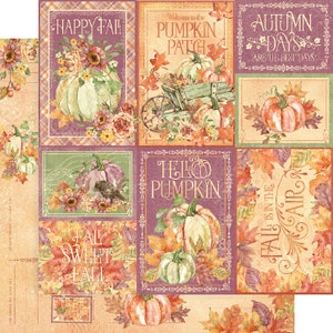8 Sheets - Hello Pumpkin - Graphic 45 12x12 Paper Collection 8 Designs ...