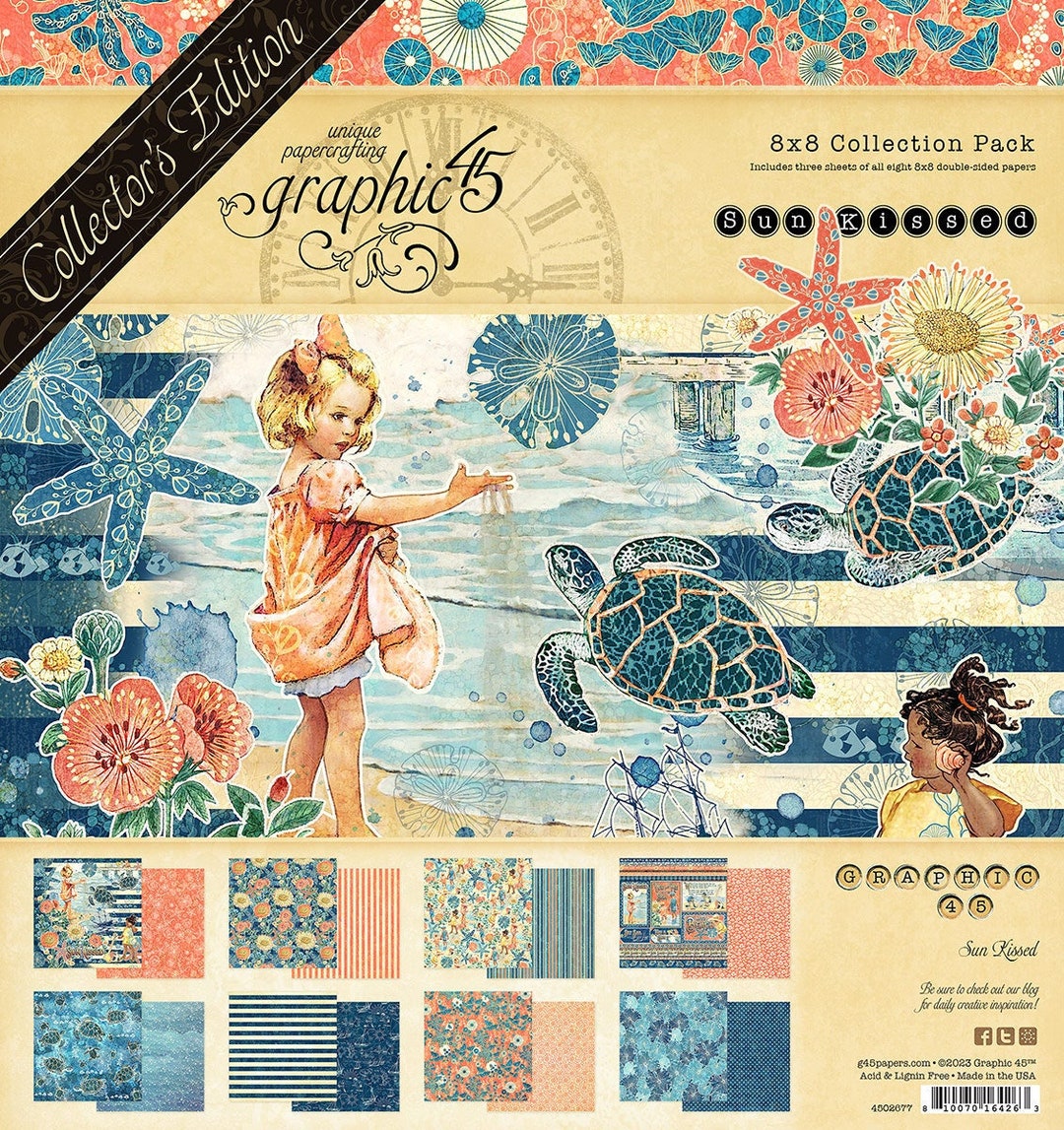 Graphic 45 - Sun Kissed - 8x8 Paper Collection Pack 24 Sheets Summer ...