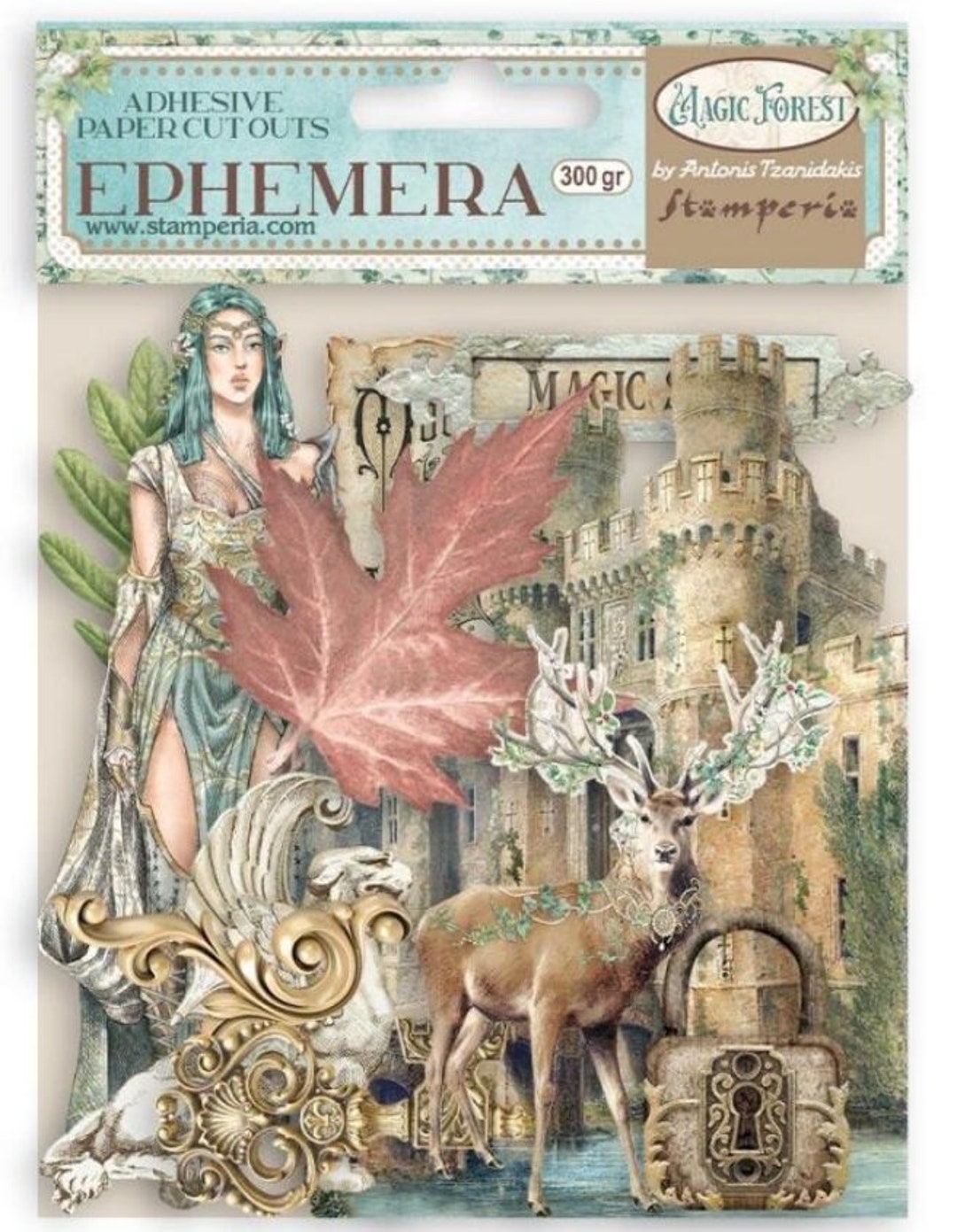 Stamperia - Magic - Ephemera Adhesive Paper Cutouts 39 Pieces Mixed ...