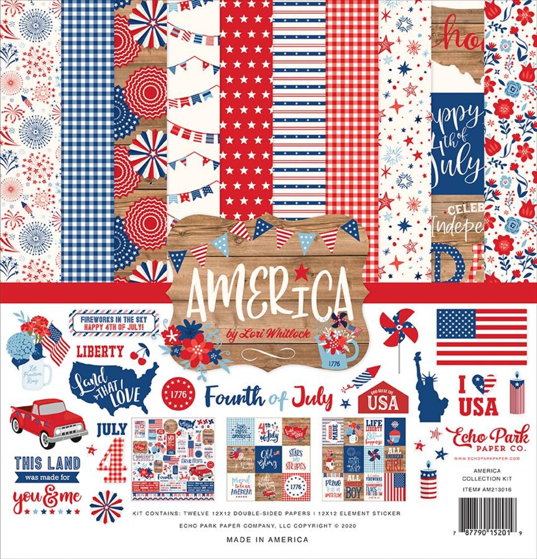Echo Park - America 12x12 Collection Kit Scrapbook Papers + Stickers ...