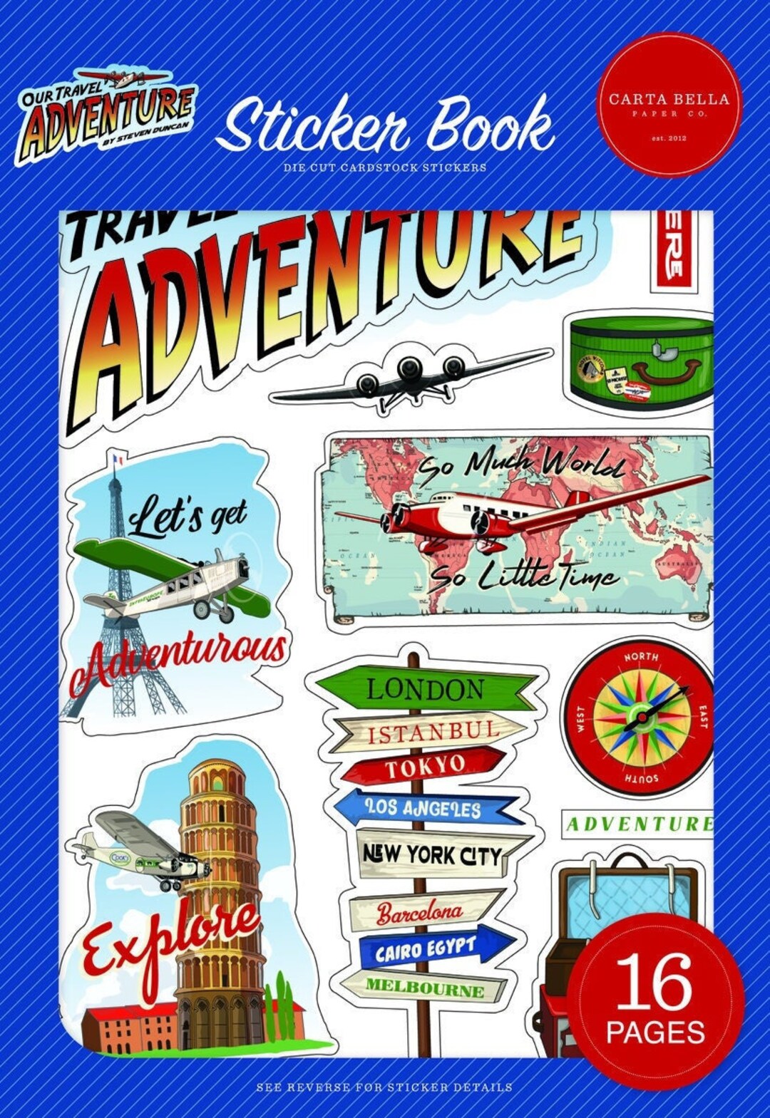 Carta Bella - Our Travel Adventure - Sticker Book - Die Cut Cardstock ...