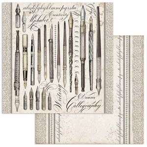 Stamperia calligraphy 8x8 Paper Pad 10 Double - Etsy