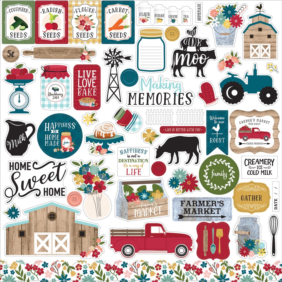 Farmer's Market 12x12 Element Sticker Sheet - Echo Park Family Home ...