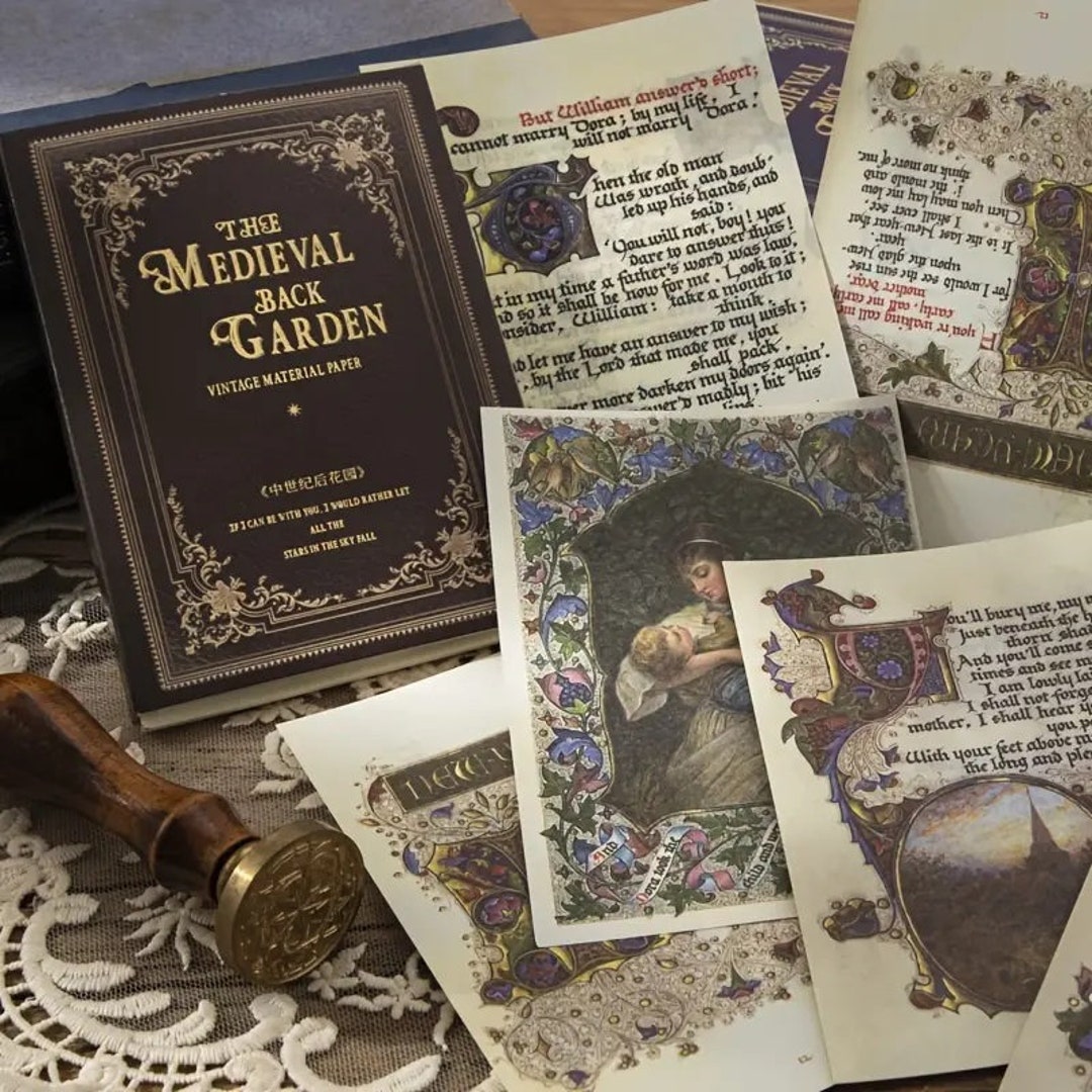 50 Sheets Medieval Paper Series 5.1" X3.5" Single-sided for Scrapbook ...