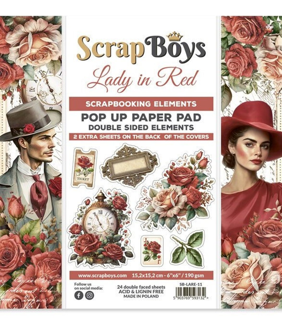 Lady in Red POP UP - Scrapboys Paper - Scrapbook Elements ...