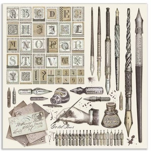 Stamperia calligraphy 8x8 Paper Pad 10 Double - Etsy