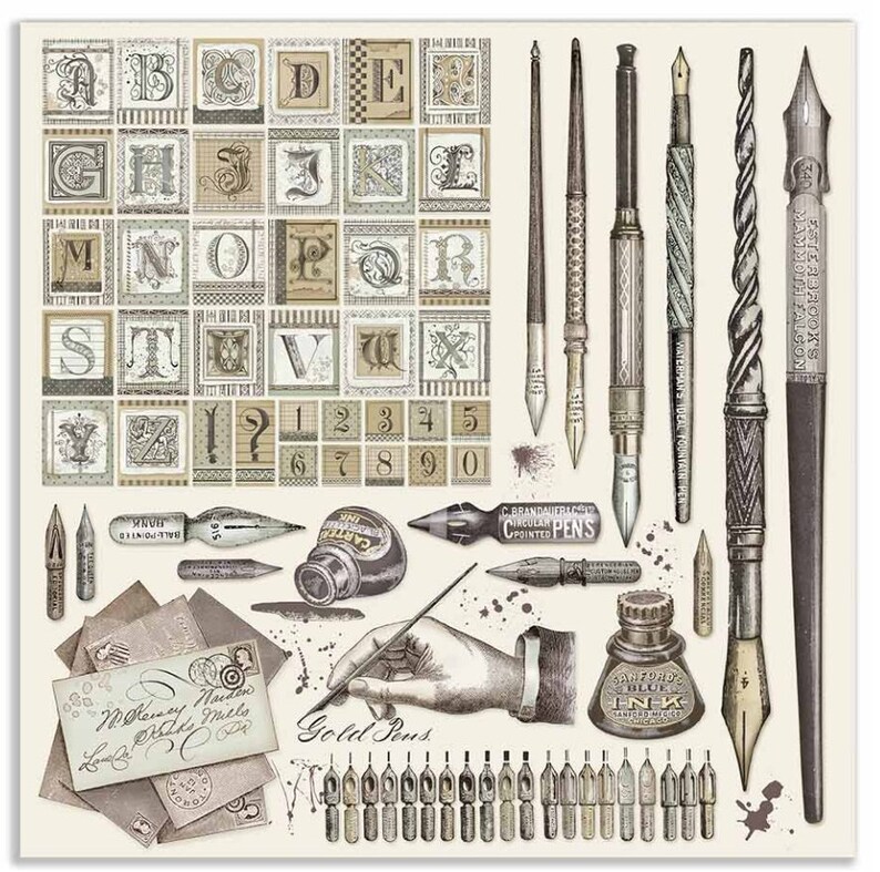 Stamperia calligraphy 8x8 Paper Pad 10 Double | Etsy