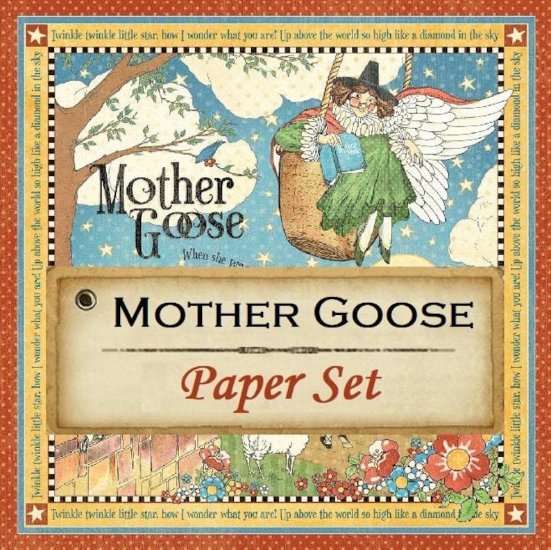 12 Sheets Graphic 45 "mother Goose" 12x12 Paper Collection Set Bedtime ...