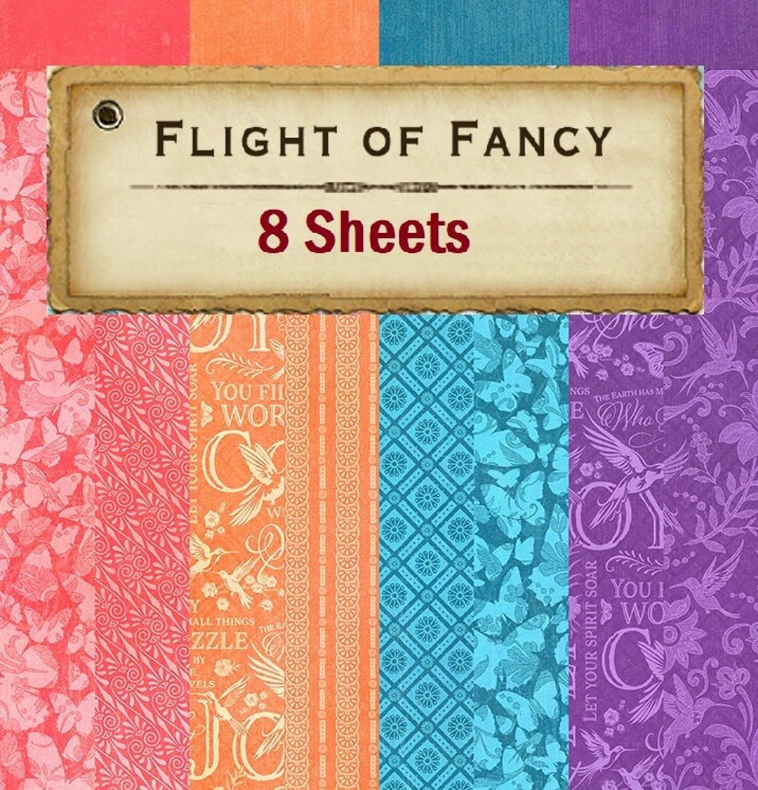 8 Sheets - Flight of Fancy - Graphic 45 - 12x12 Patterns & Solid Paper ...