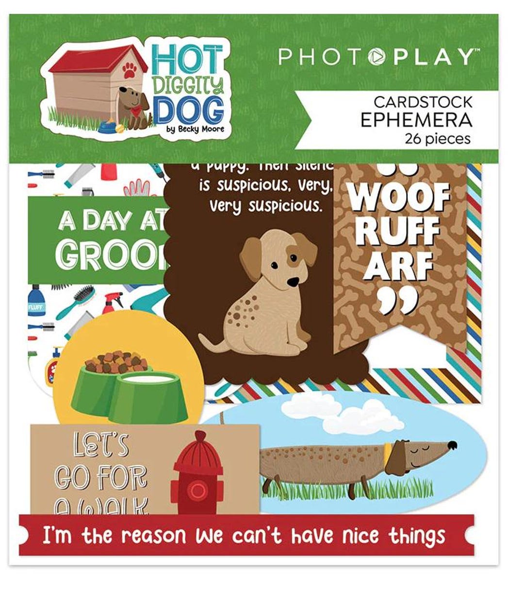 Photoplay Paper - Hot Diggity Dog - Cardstock Ephemera Die Cut 30 ...