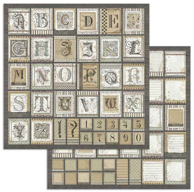 Stamperia calligraphy 8x8 Paper Pad 10 Double | Etsy