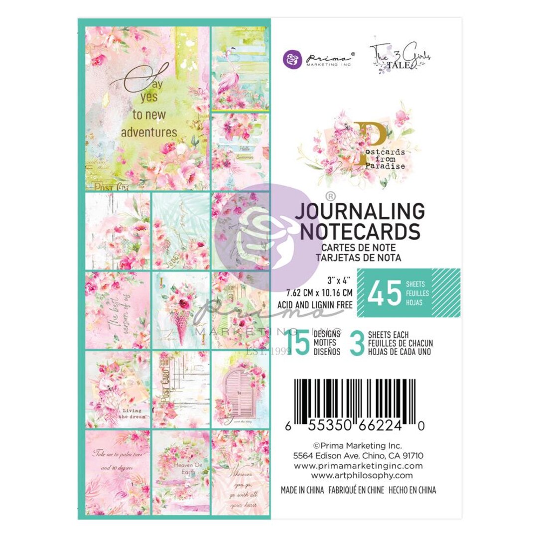 Prima Marketing - Postcards From Paradise 3x4 Journaling Notecards 45 ...