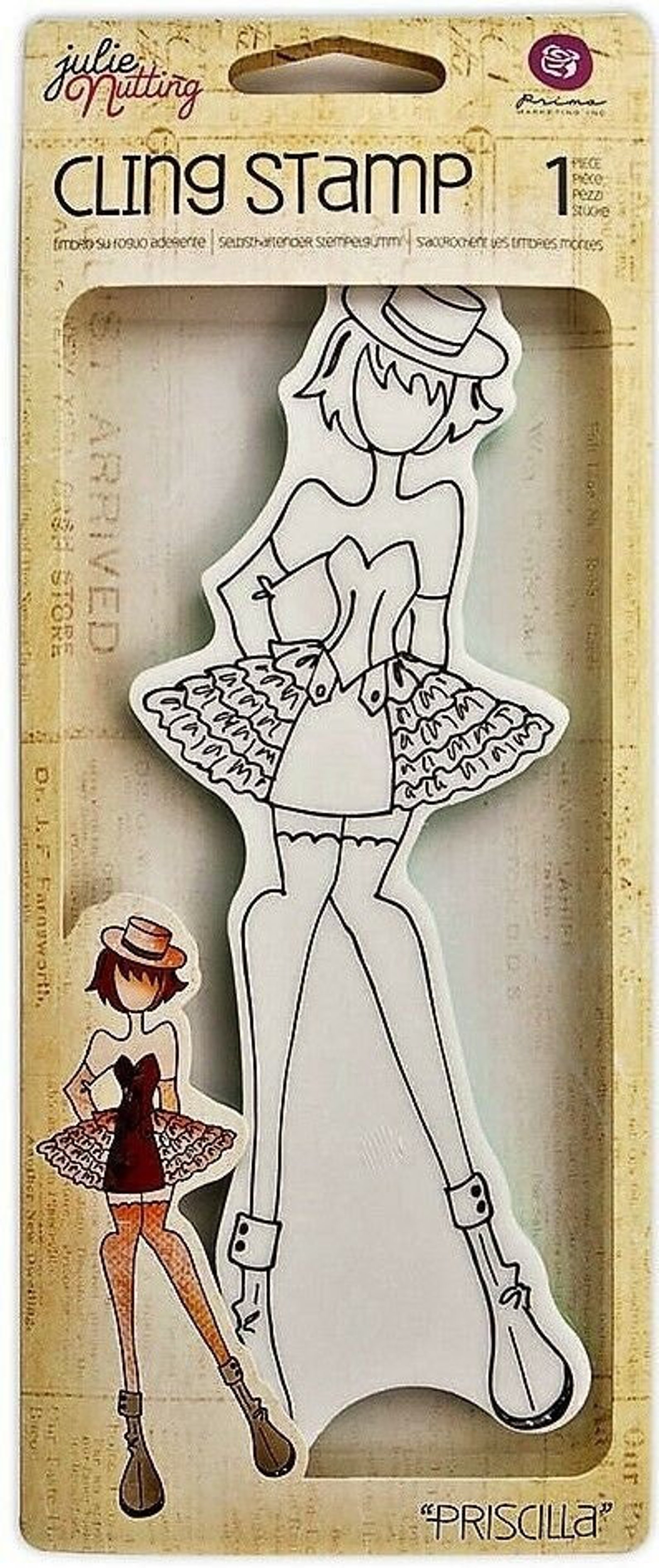 Julie Nutting - Priscilla - Doll Stamps Prima Marketing Mixed Media ...