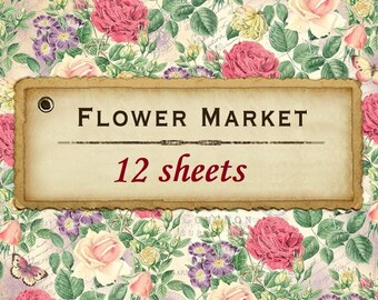 Floral Scrapbook Paper 12x12 - Etsy