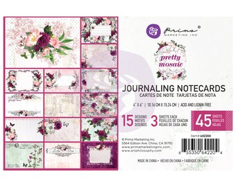 Prima - Painted Floral - 4x6 Journaling Notecards 45 Sheets Tags Cards ...