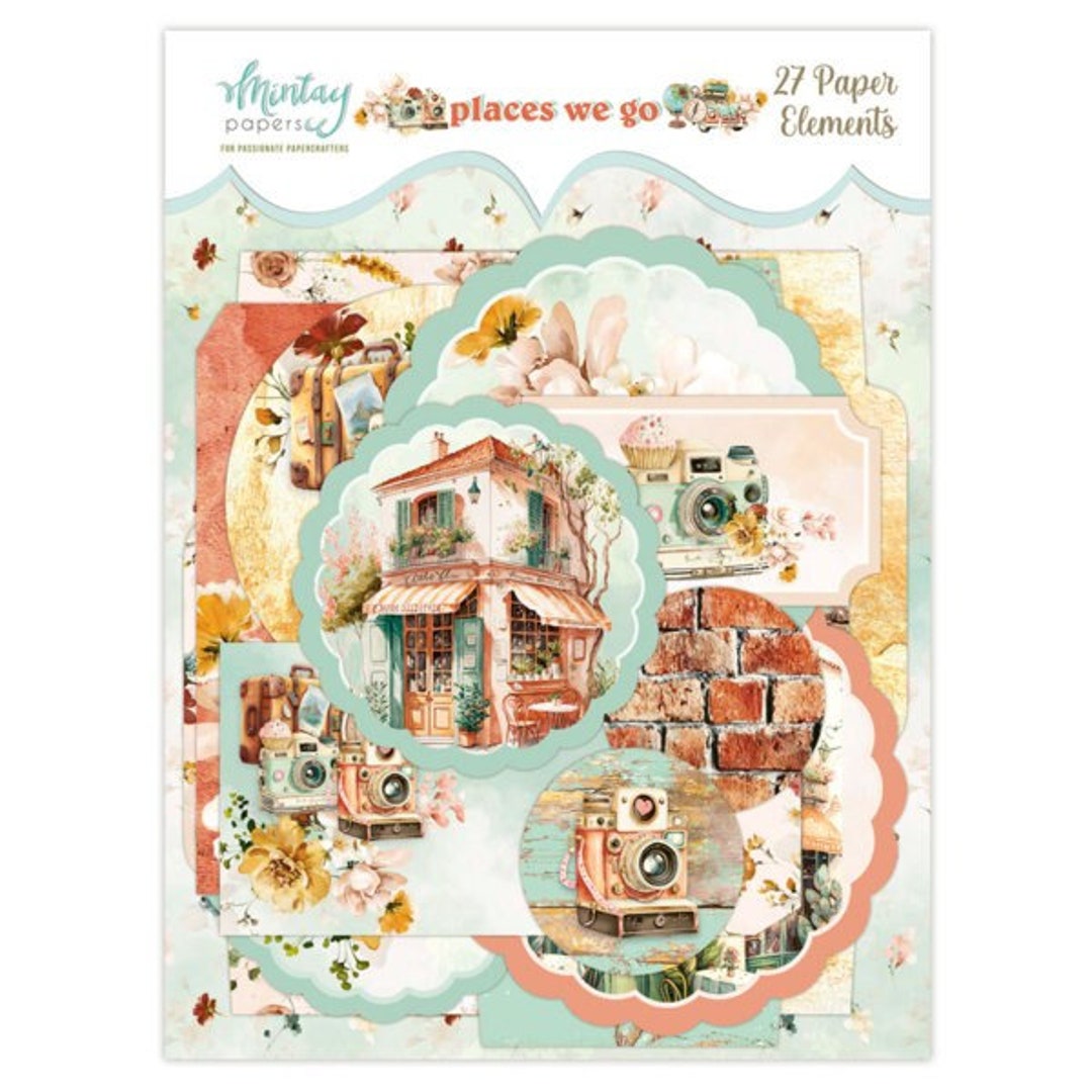 Places We Go - Mintay Papers - 27 Pieces Paper Elements Scrapbook ...