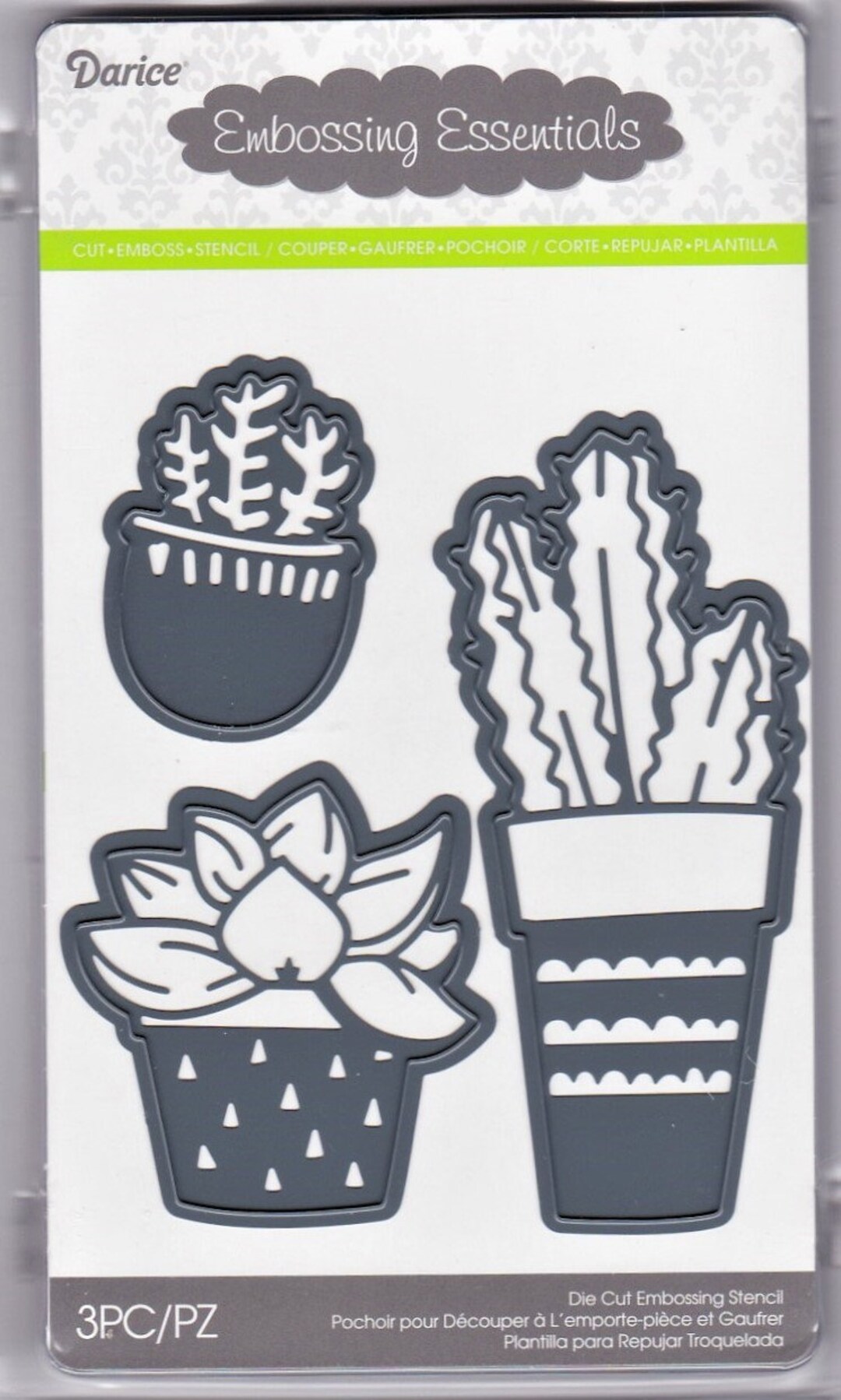 Cactus Pots Darice Craft Dies 3 Pieces Die Cut Embossing Stencil ...