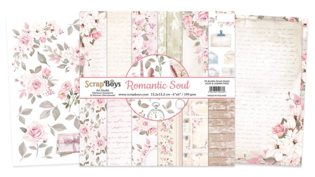 Romantic Soul 6x6 Paper Pad - Scrapboys Paper - 24 Double Sided Sheets ...