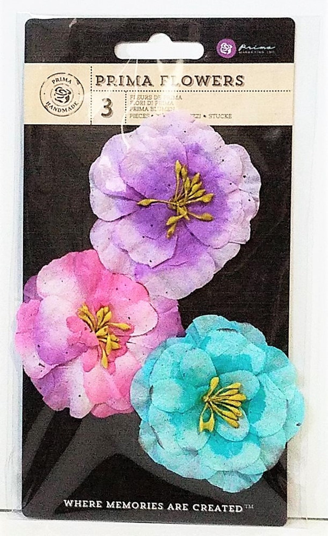 Prima Flower - Joli Pastel 2.5" Paper Flowers Pink Purple Blue ...