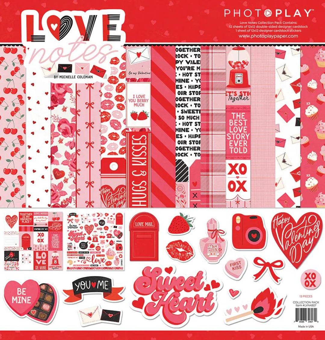 Photoplay Paper - Love Notes - 12x12 Collection Pack Scrapbook Kit ...