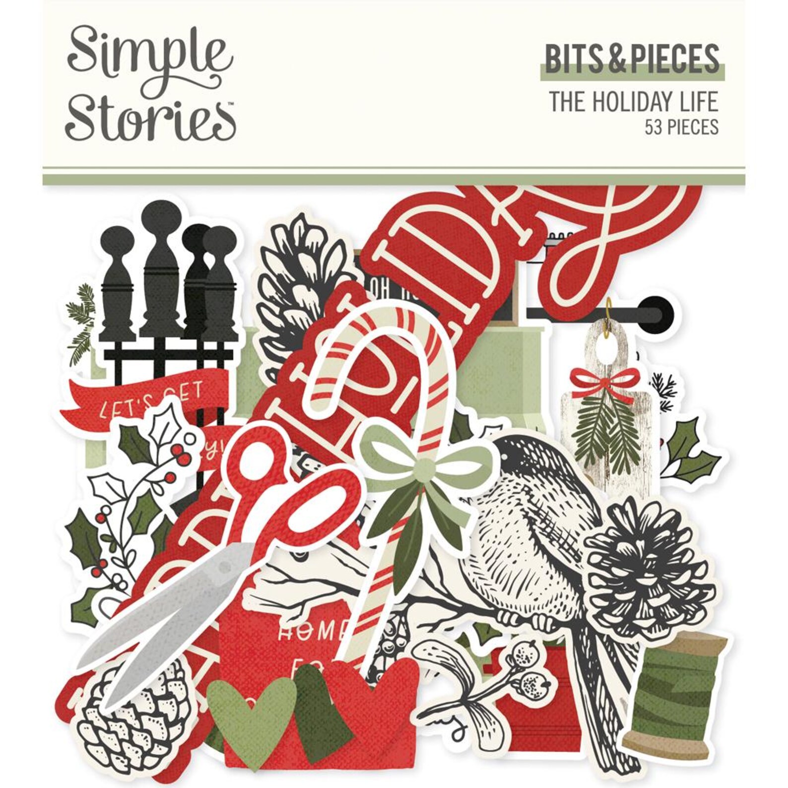 Simple Stories - the Holiday Life - Bits & Pieces 54pc Die-cut Ephemera ...