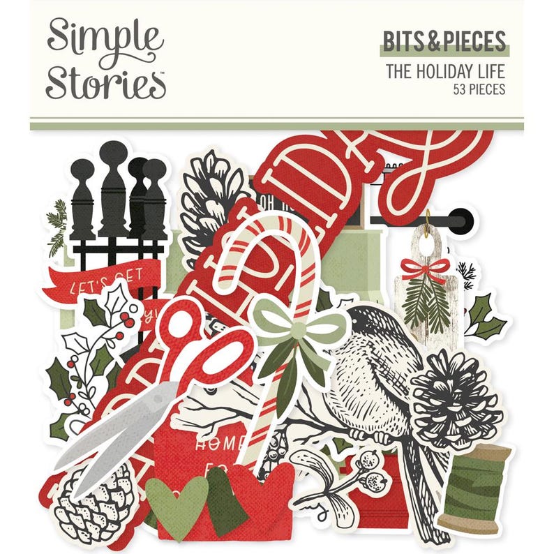 Simple Stories - the Holiday Life - Bits & Pieces 54pc Die-cut Ephemera ...