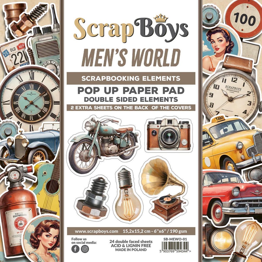 Men's World POP UP - Scrapboys Paper - Scrapbook Elements ...