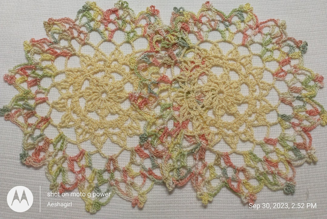 2 Thanksgiving Doily Harvest Turkey Fall Autumn Crochet Thread Home ...