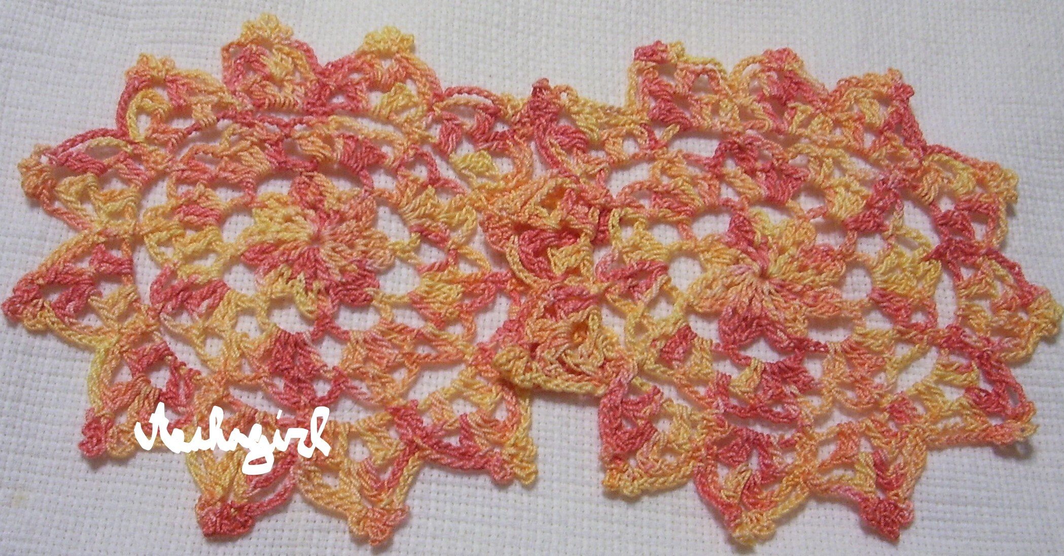 4 hand dyed fall colors crocheted doily home decor handmade in USA ...