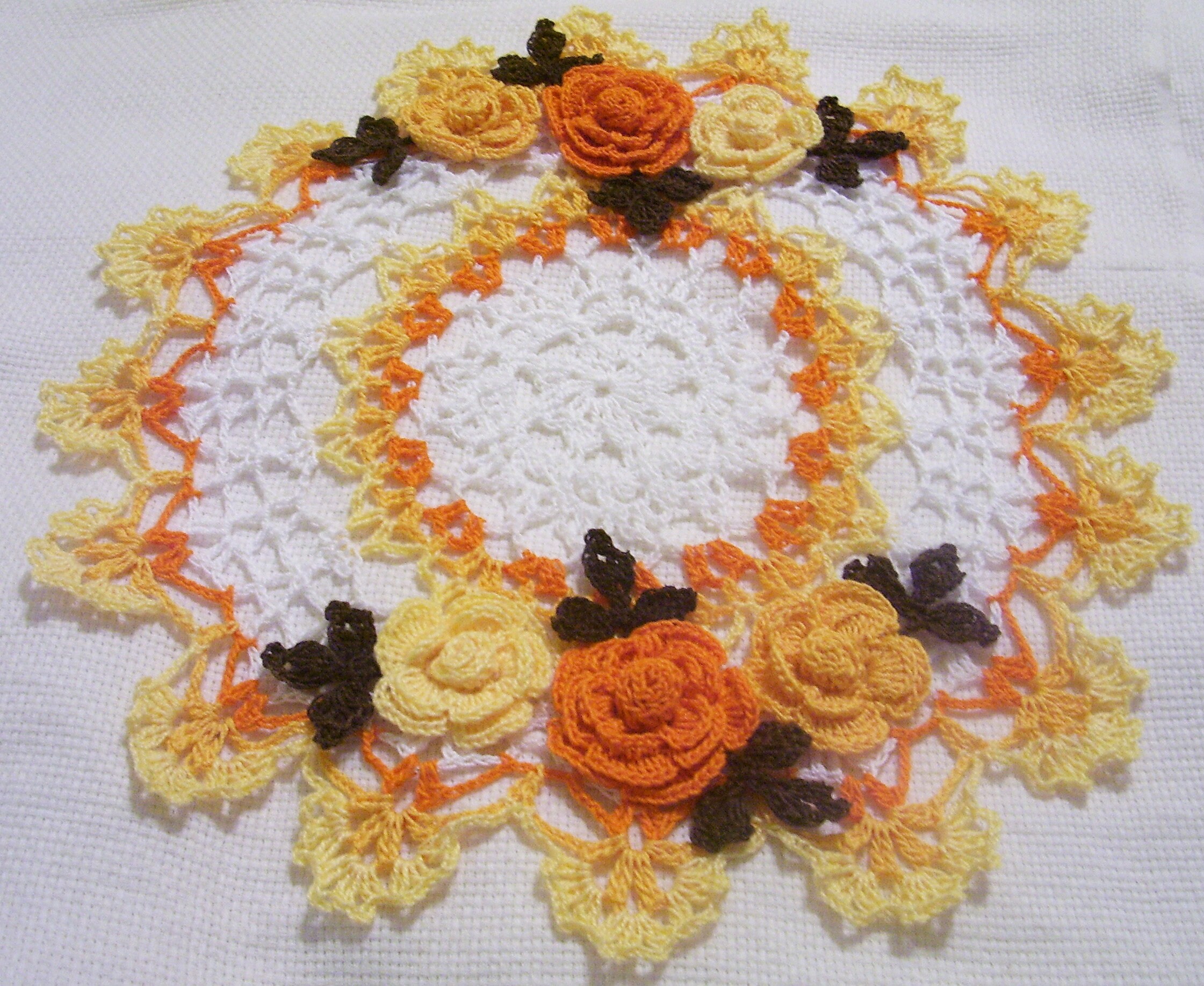 4 hand dyed fall colors crocheted doily home decor handmade in USA ...
