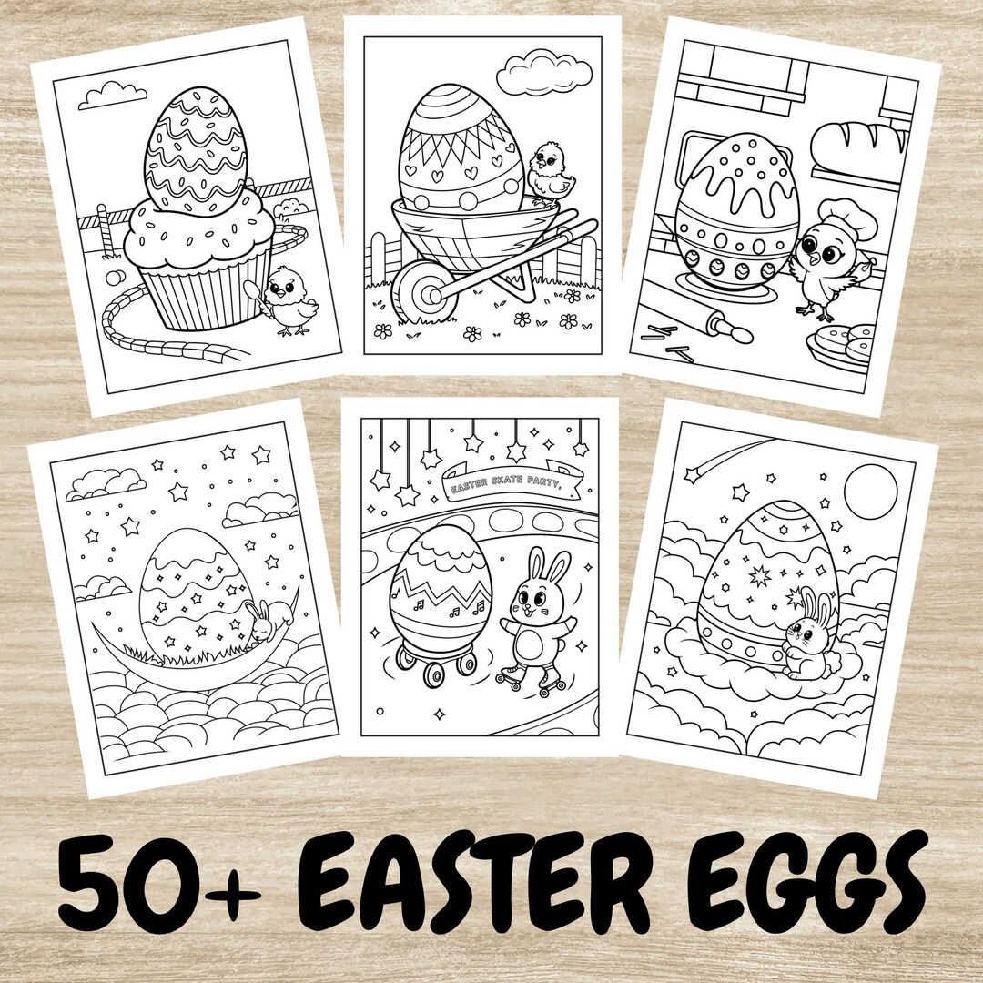Bold & Easy Coloring Book, Cute Easter Coloring Pages, Hello Easter ...