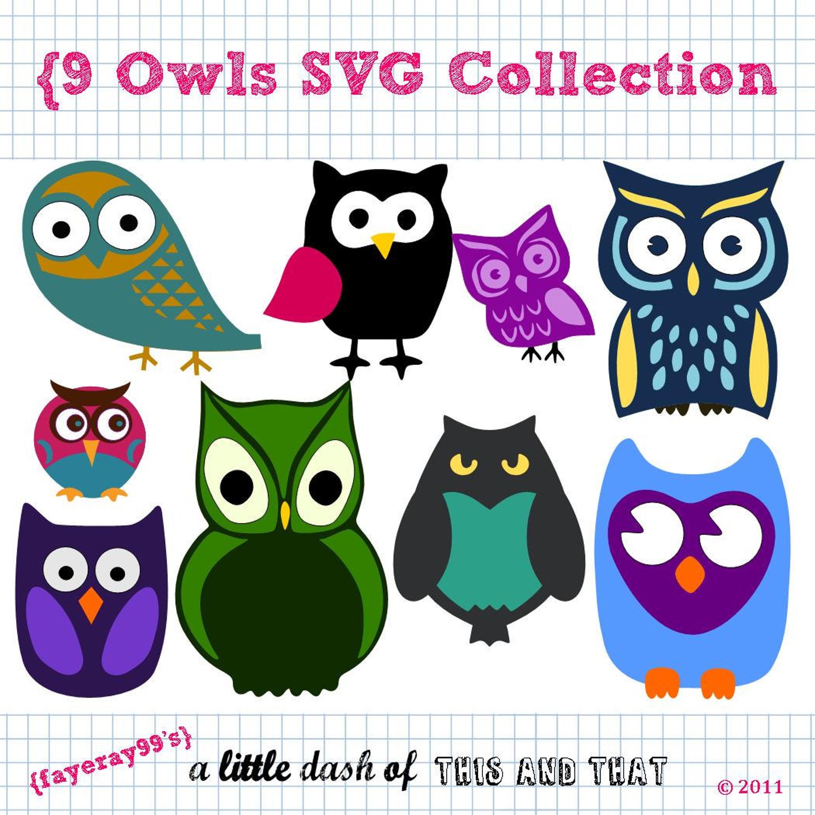 9 Owl SVG DXF Collection - Etsy