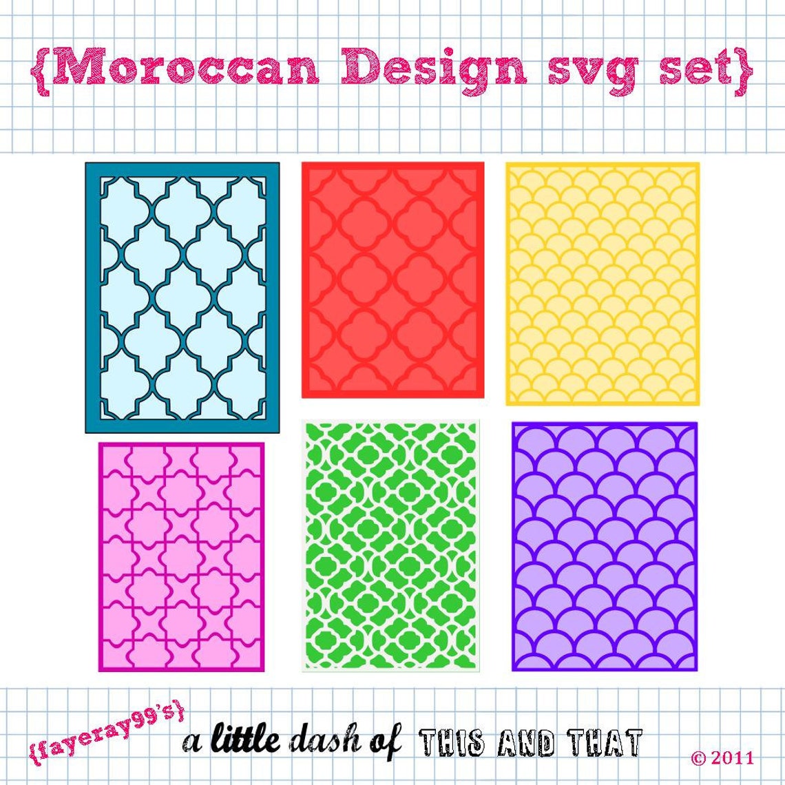 6 Moroccan Style Background SVG DXF Set - Etsy